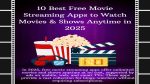10 Best Free Movie Streaming Apps to Watch Movies Shows Anytime in 2025